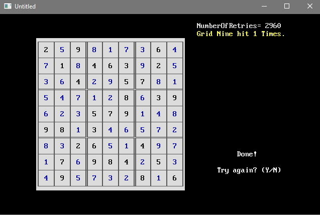 The solved puzzle. This took about a second to execute.